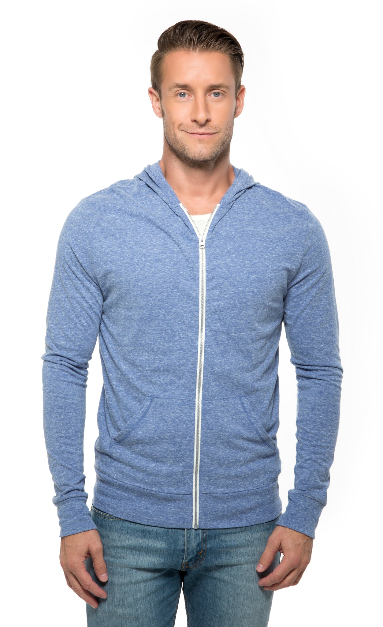 302Z • Unisex Triblend Full-Zip Lightweight Hoodie – Threadfast Apparel