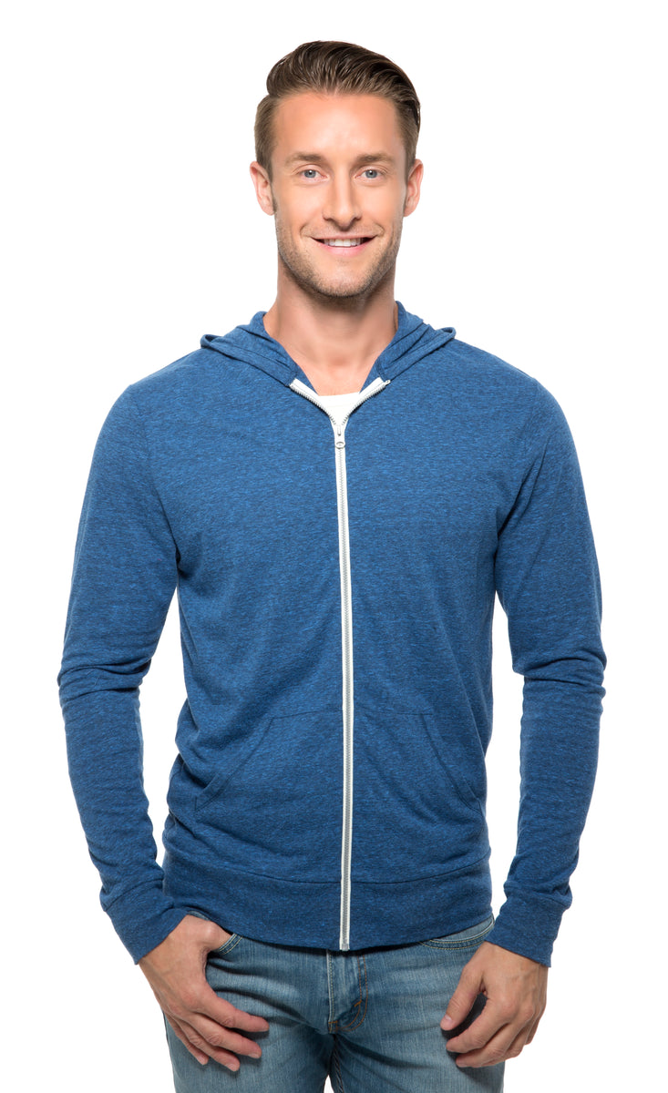302Z • Unisex Triblend Full-Zip Lightweight Hoodie – Threadfast Apparel