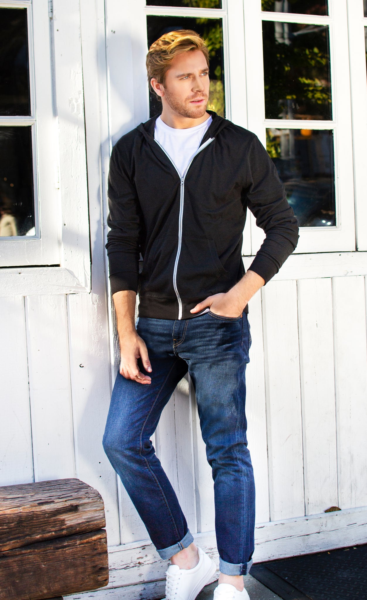 302Z • Unisex Triblend Full-Zip Lightweight Hoodie – Threadfast Apparel